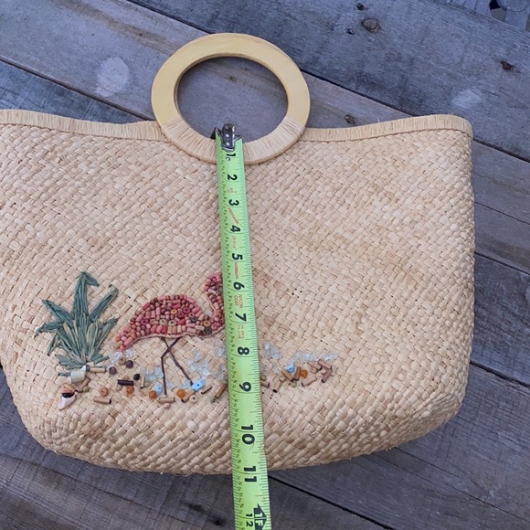 Cappelli Straworld | Bags | Euc Cappelli Straw World Flamingo Woven ...